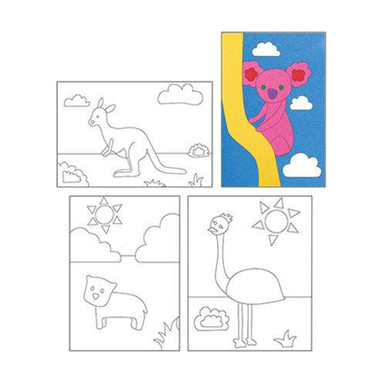 Sand Art Sheets Pack of 20 - Australian Animals - Melbourne Office Supplies