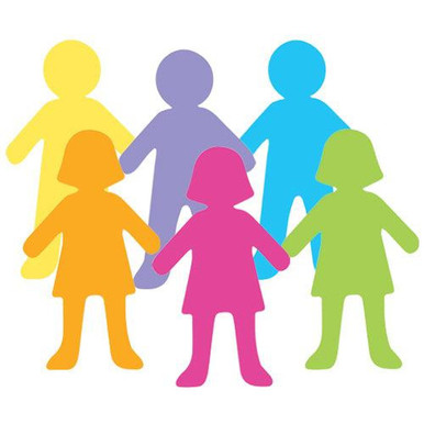 Pre-Cut Paper People Shapes Coloured Pack of 48 - Melbourne Office Supplies