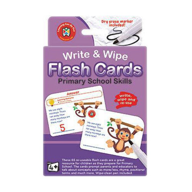 Write and Wipe Flash Cards Primary School Skills with Marker ...