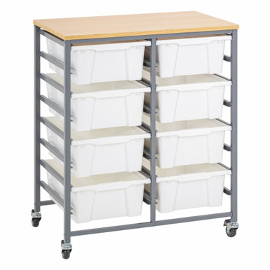 Double Tote Tray Trolley Kits - Double Kit - White - Melbourne Office ...