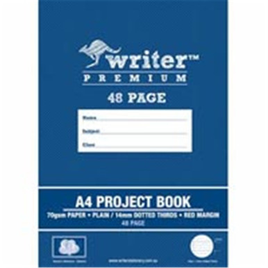 WRITER PREMIUM PROJECT BOOK A4 48pgs Plain / 14mm Dotted thirds ...