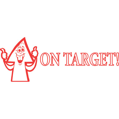 Shiny Teacher Stamp - On Target - Red - Melbourne Office Supplies