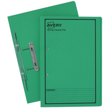 AVERY SPRING TRANSFER FILE Green Printed Black 86834 Box Of 25 ...
