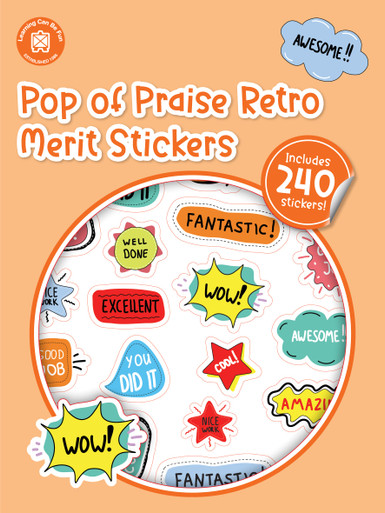 Pop of Praise Retro Merit Sticker Book - Melbourne Office Supplies