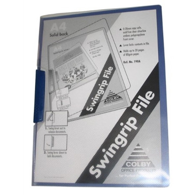 Colby 190A Swinggrip Punchless File A4 - Blue, Each - Melbourne Office ...