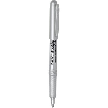 BIC MARK IT PERMANENT MARKER Fine Tip Metallic Silver, Bx12 - Melbourne ...