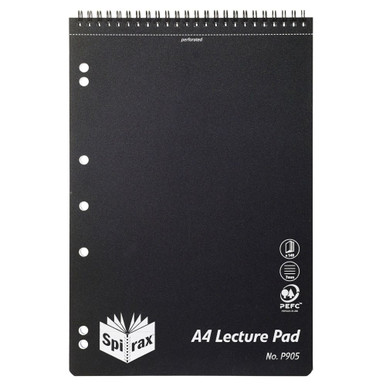 SPIRAX P905 LECTURE PAD Top Opening 140 Page Black - Melbourne Office ...