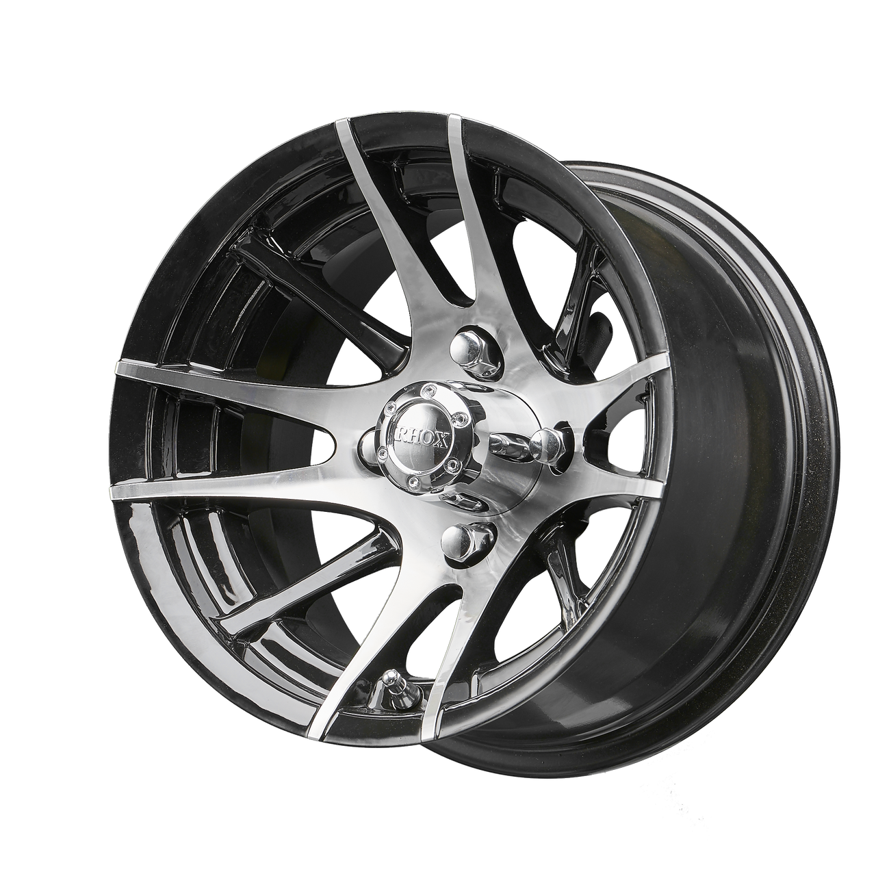 12 inch RHOX RX101, 12 Spoke Machined Golf Cart Wheel | Golf Cart King