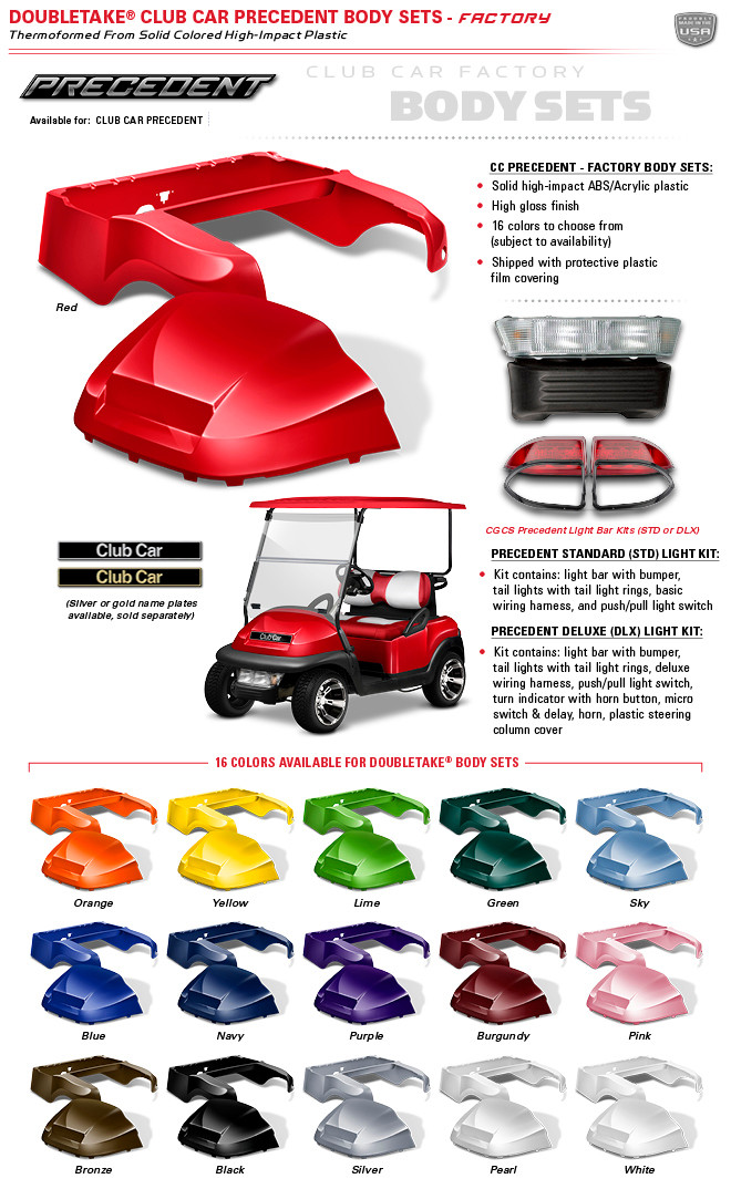 Double Take - Club Car Precedent Factory Style Golf Cart Body Kit ...