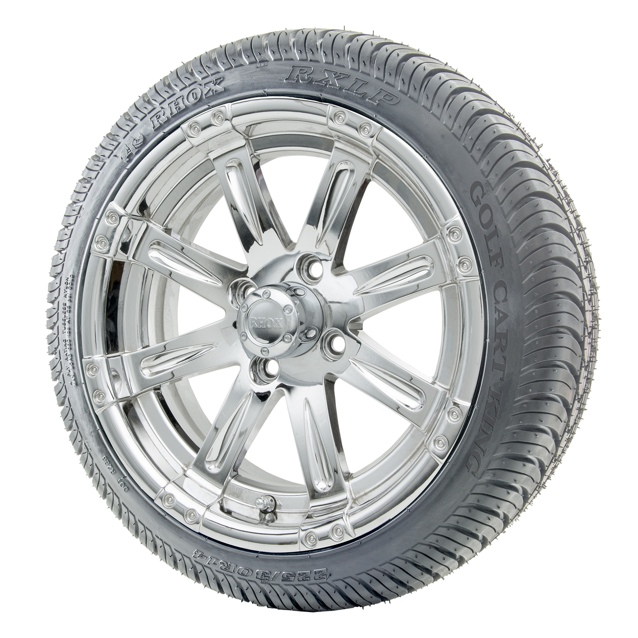 RHOX 14" Vegas Chrome 14x6 Wheels with Street Low Profile Tire Options ...
