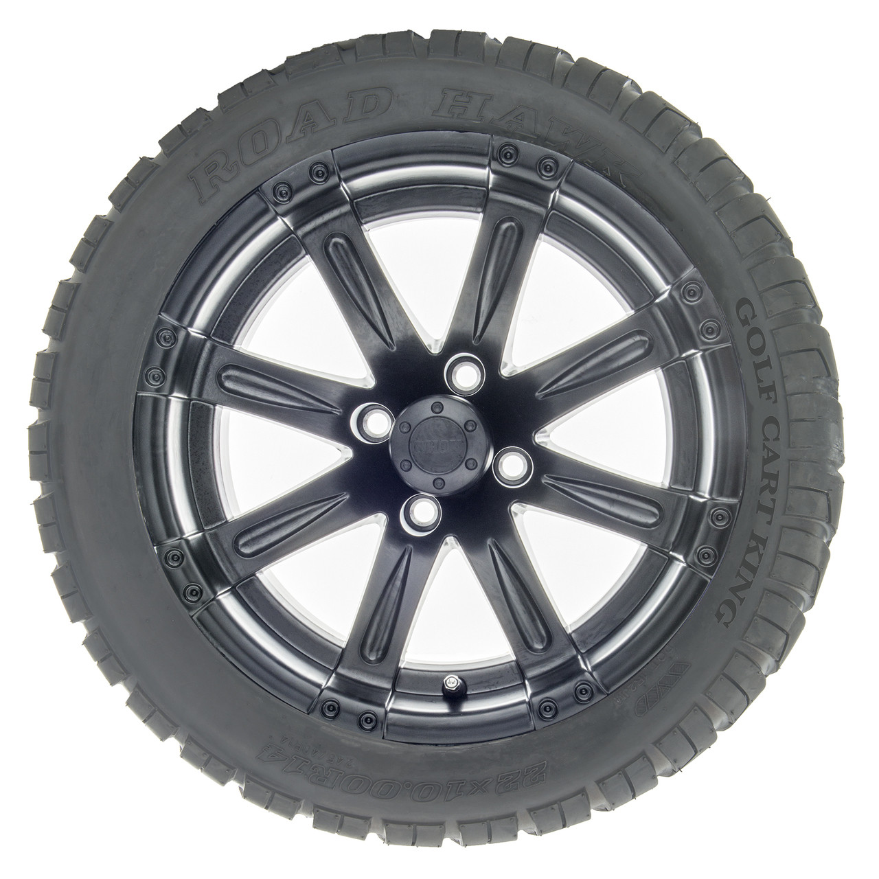 RHOX 14" Vegas RX222 Matte Black Wheels with Lifted Tire Options Combo ...