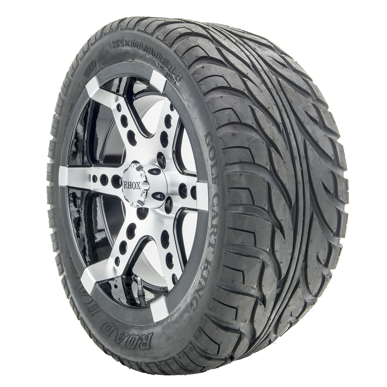 RHOX 14" RX260 Machined Wheels with Lifted Tire Options Combo | Golf ...
