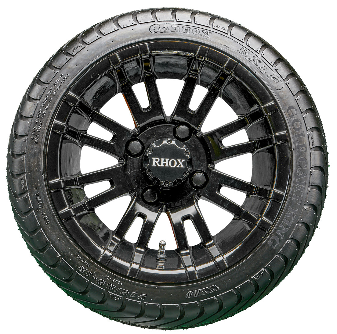RHOX 12" RX271 Black Wheels with Street Low Profile Tire Options Combo ...