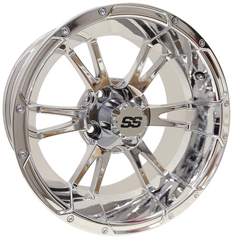 14"x7" RHOX RX342 Chrome ET-25 Golf Cart Wheel