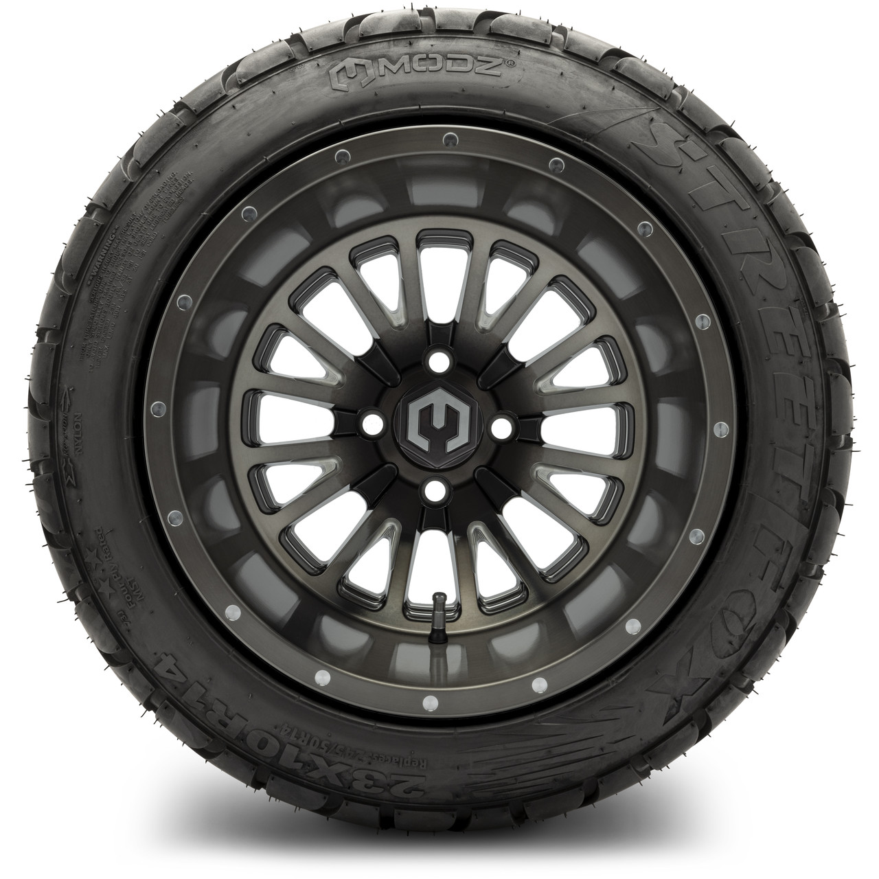 MODZ® 14x10" Assassin Brushed Gunmetal with Ball Mill - Lifted Tires ...