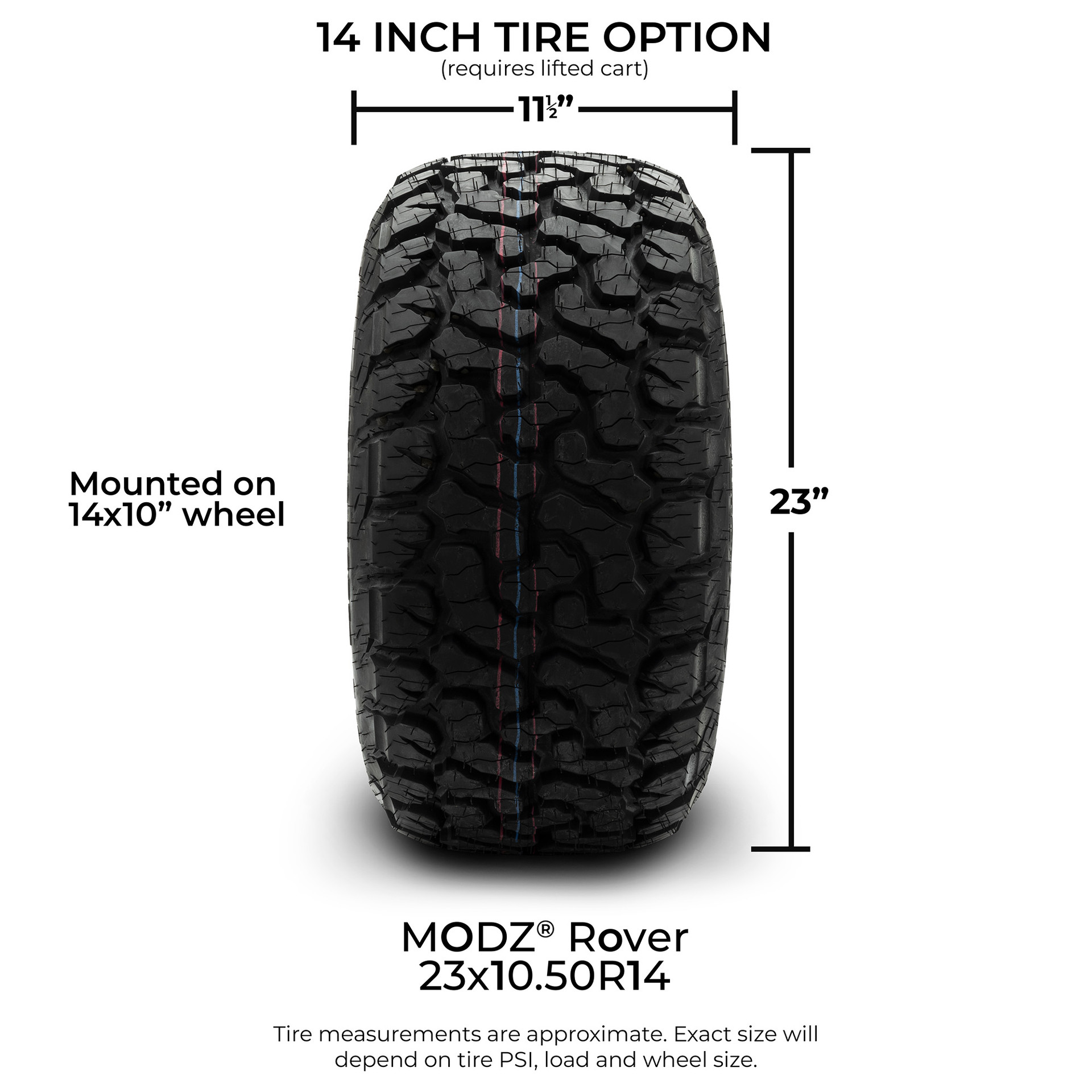 MODZ® 14x10" Assassin Chrome - Lifted Tires and Wheels Combo