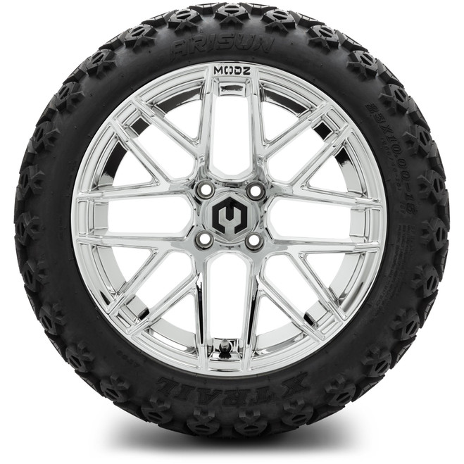 15" Matrix Chrome - Lifted Tires and Wheels Combo