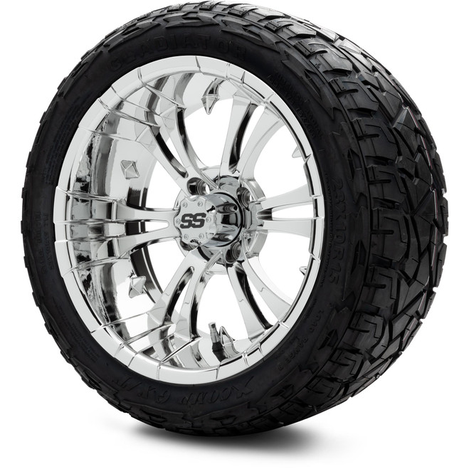 15" Vampire Chrome - Lifted Tires and Wheels Combo