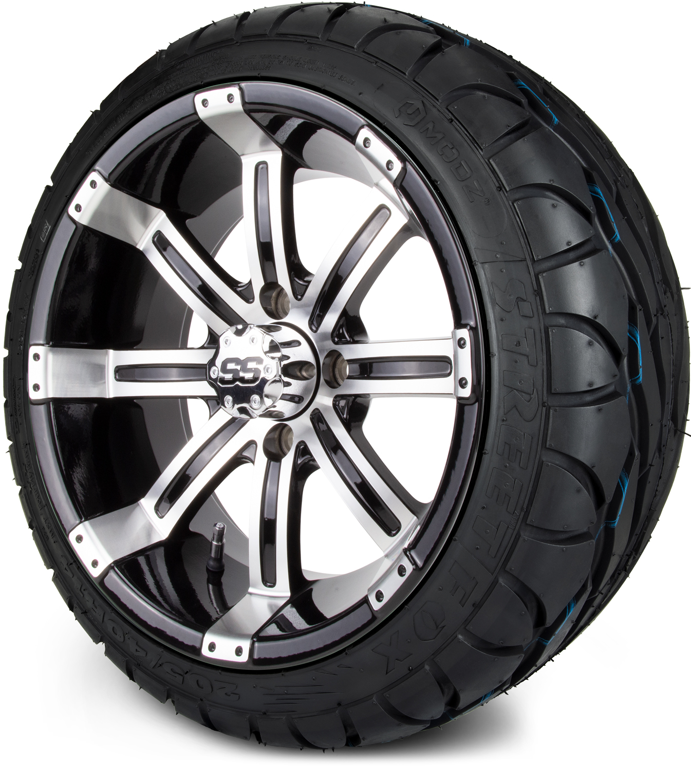 MODZ 14" Tempest Machined and Black Low Profile Tire and Wheel Combo ...