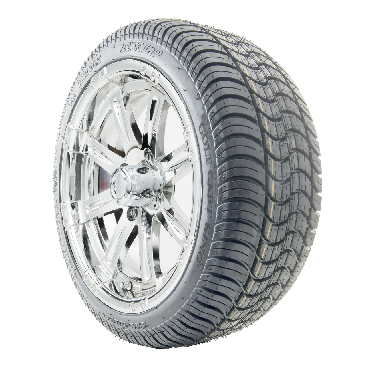RHOX 14" Vegas Chrome 14x6 Wheels with Street Low Profile Tire Options ...