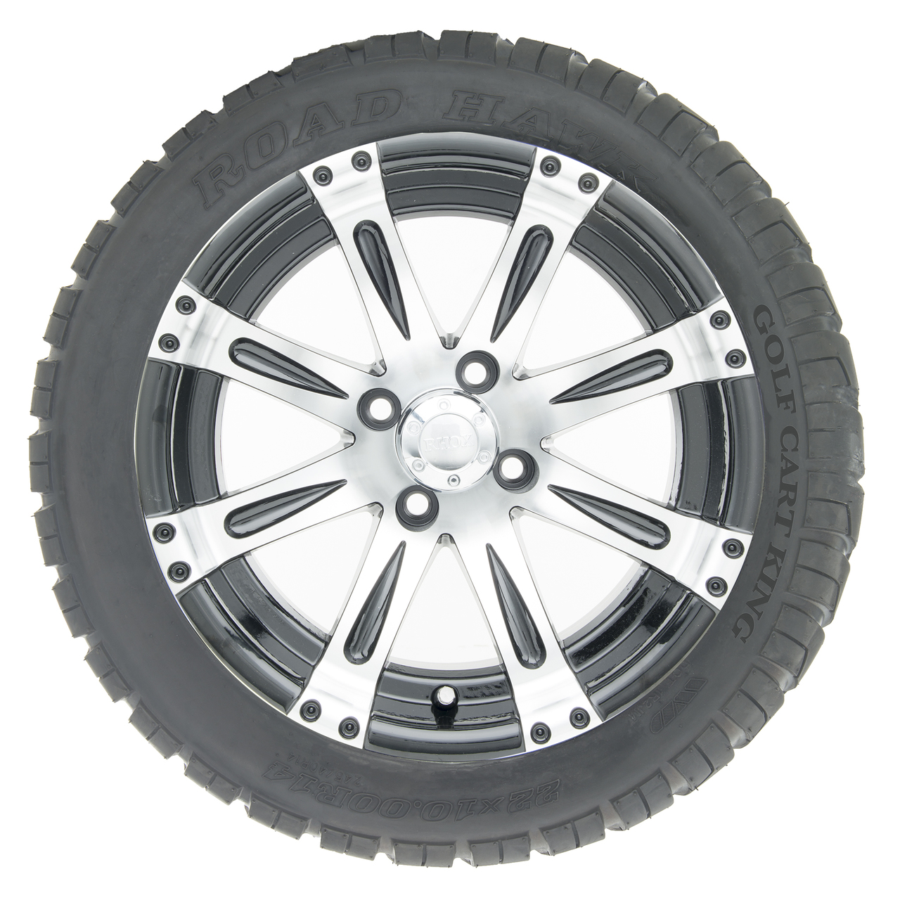 RHOX 14" Vegas RX220 Machined Wheels with Lifted Tire Options Combo ...