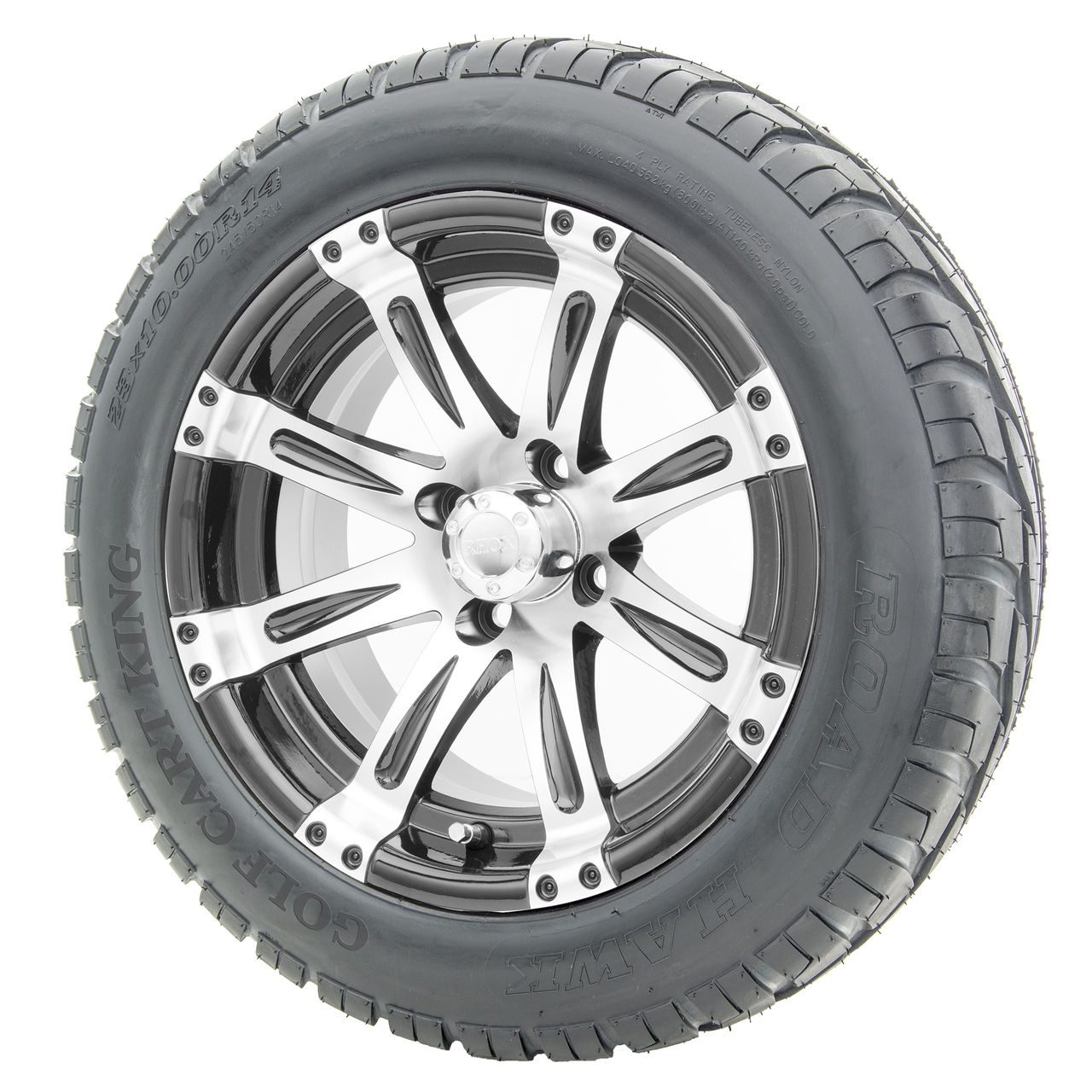 RHOX 14" Vegas RX220 Machined Wheels with Lifted Tire Options Combo ...