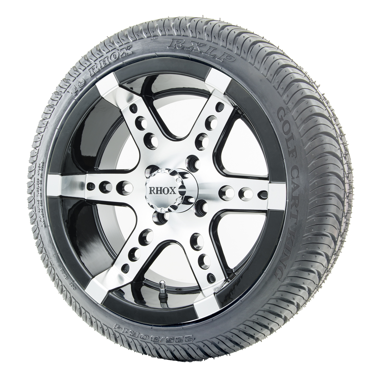 RHOX 14" RX260 Machined 14x7 Wheels with Street Low Profile Tire ...