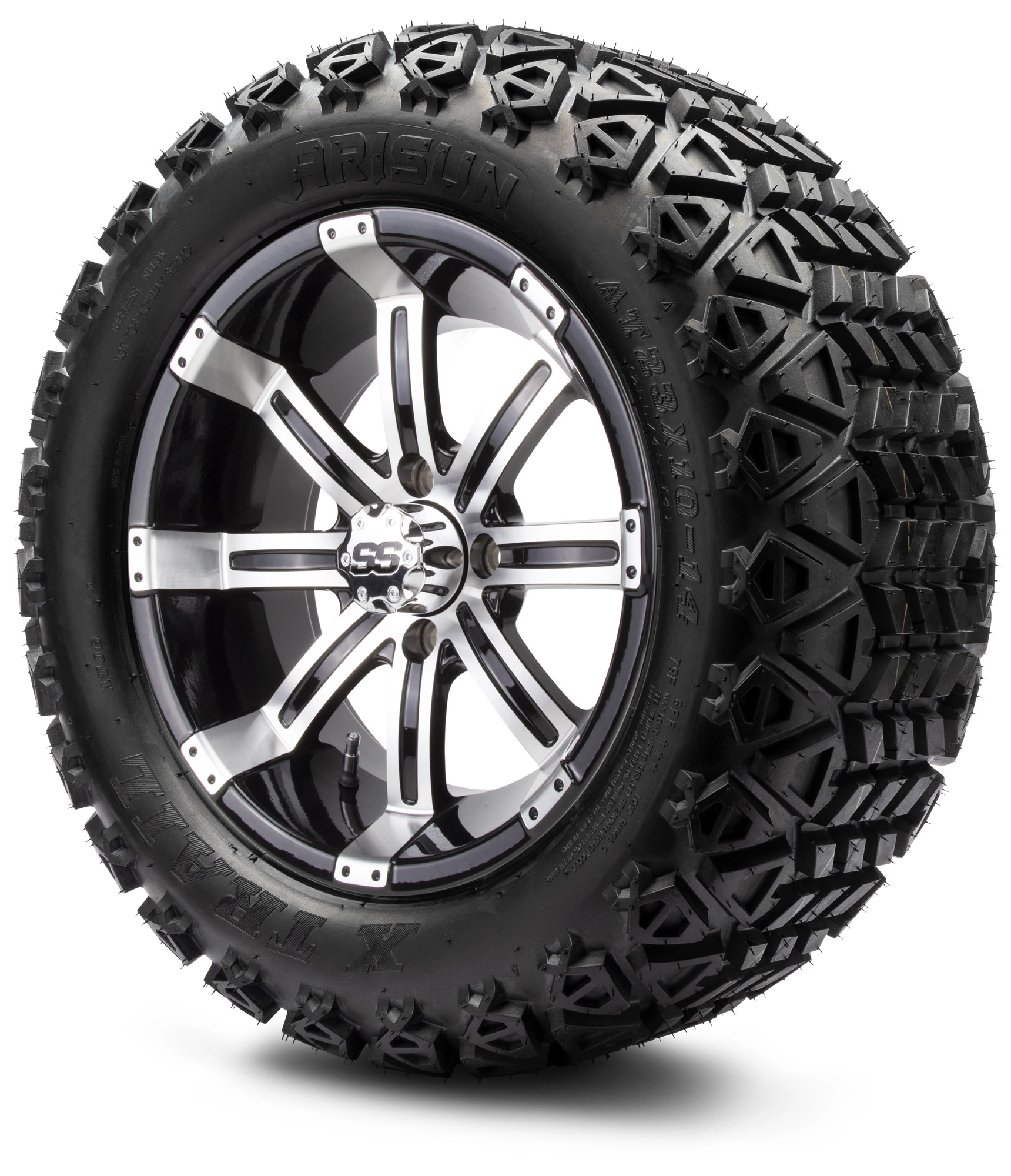 MODZ 14" Tempest Machined Black - Lifted Tires and Wheels Combo