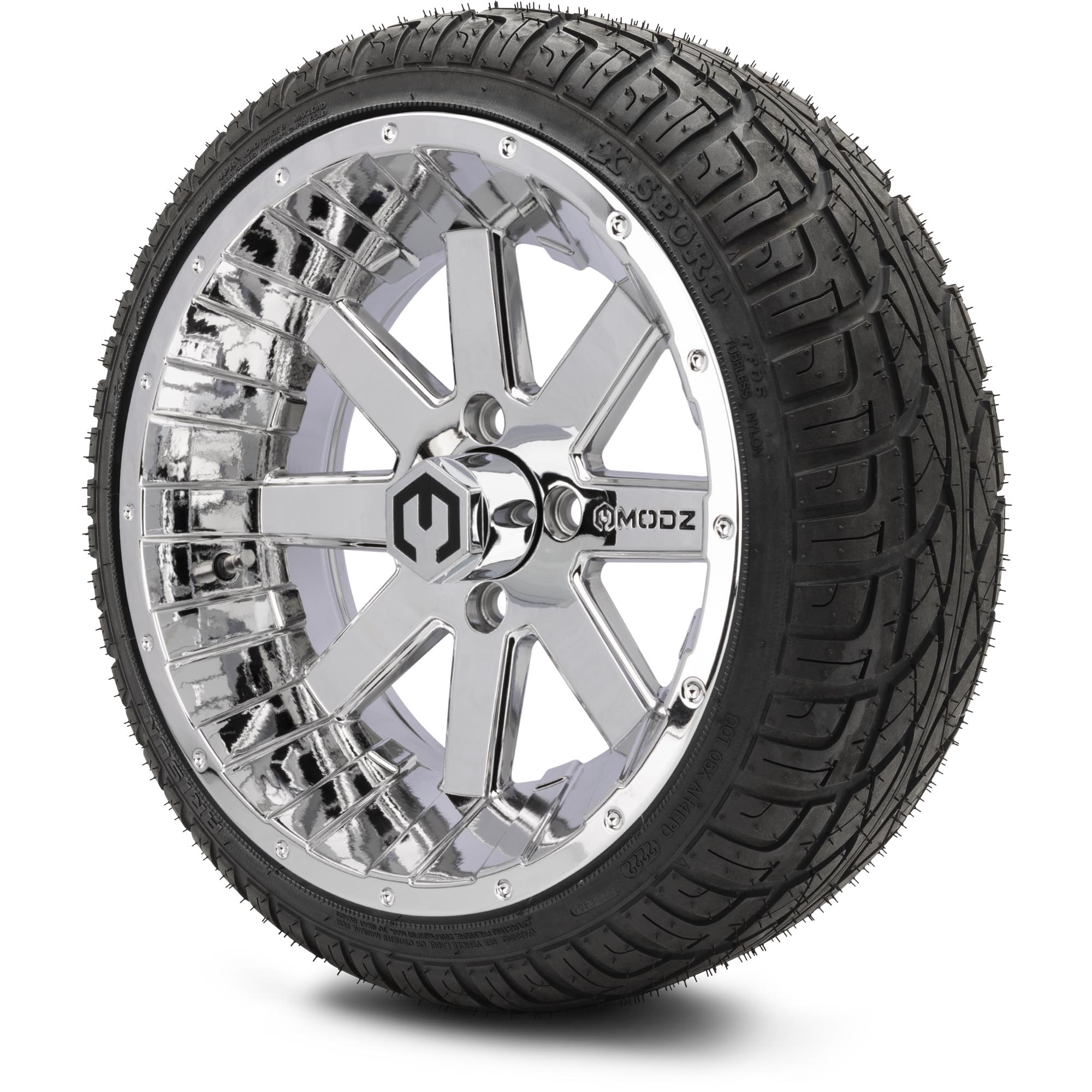 MODZ® 14" Assault Chrome - LowPro Street Tire and Wheels Combo