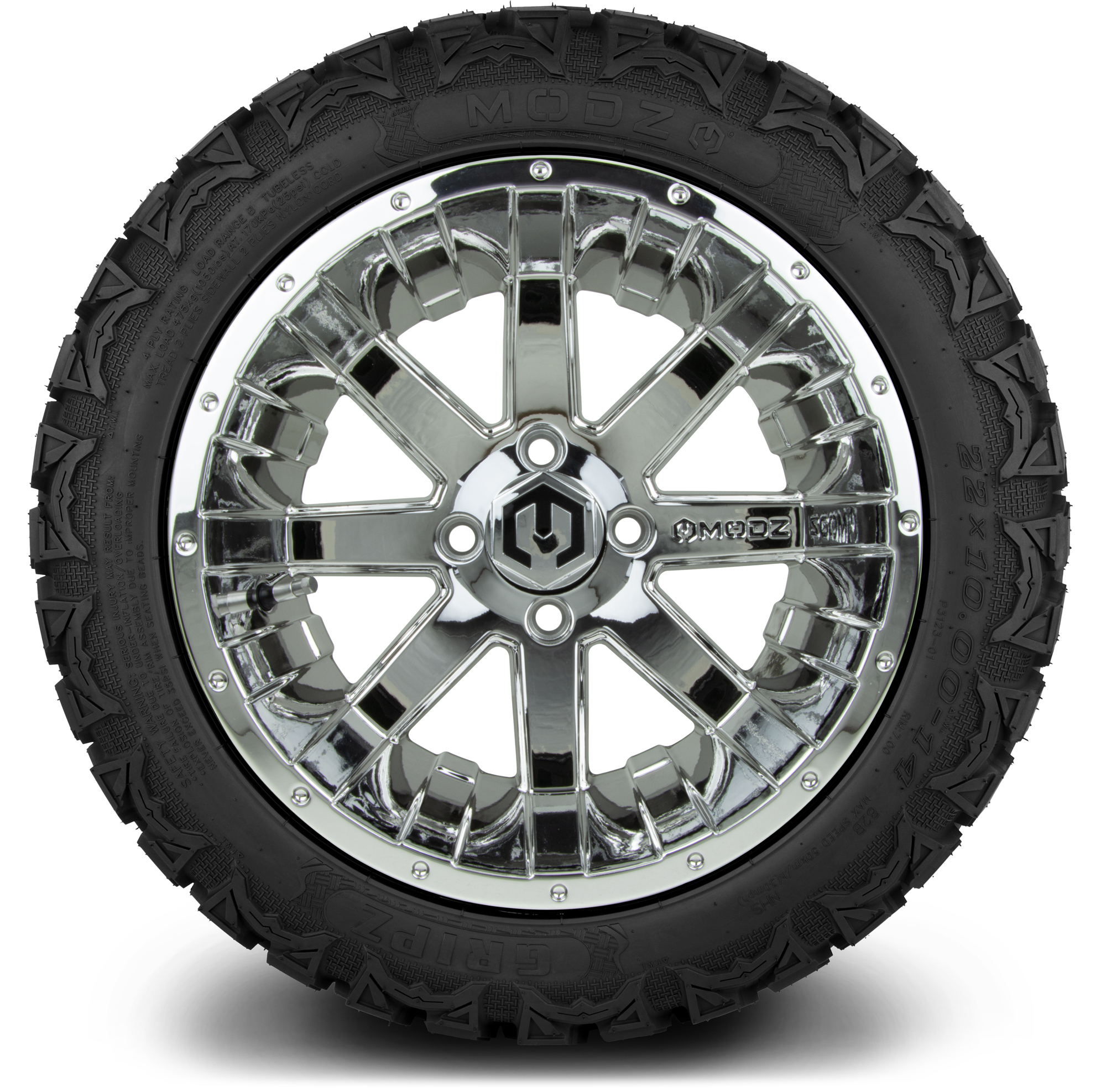 MODZ® 14" Assault Chrome - Lifted Tires and Wheels Combo