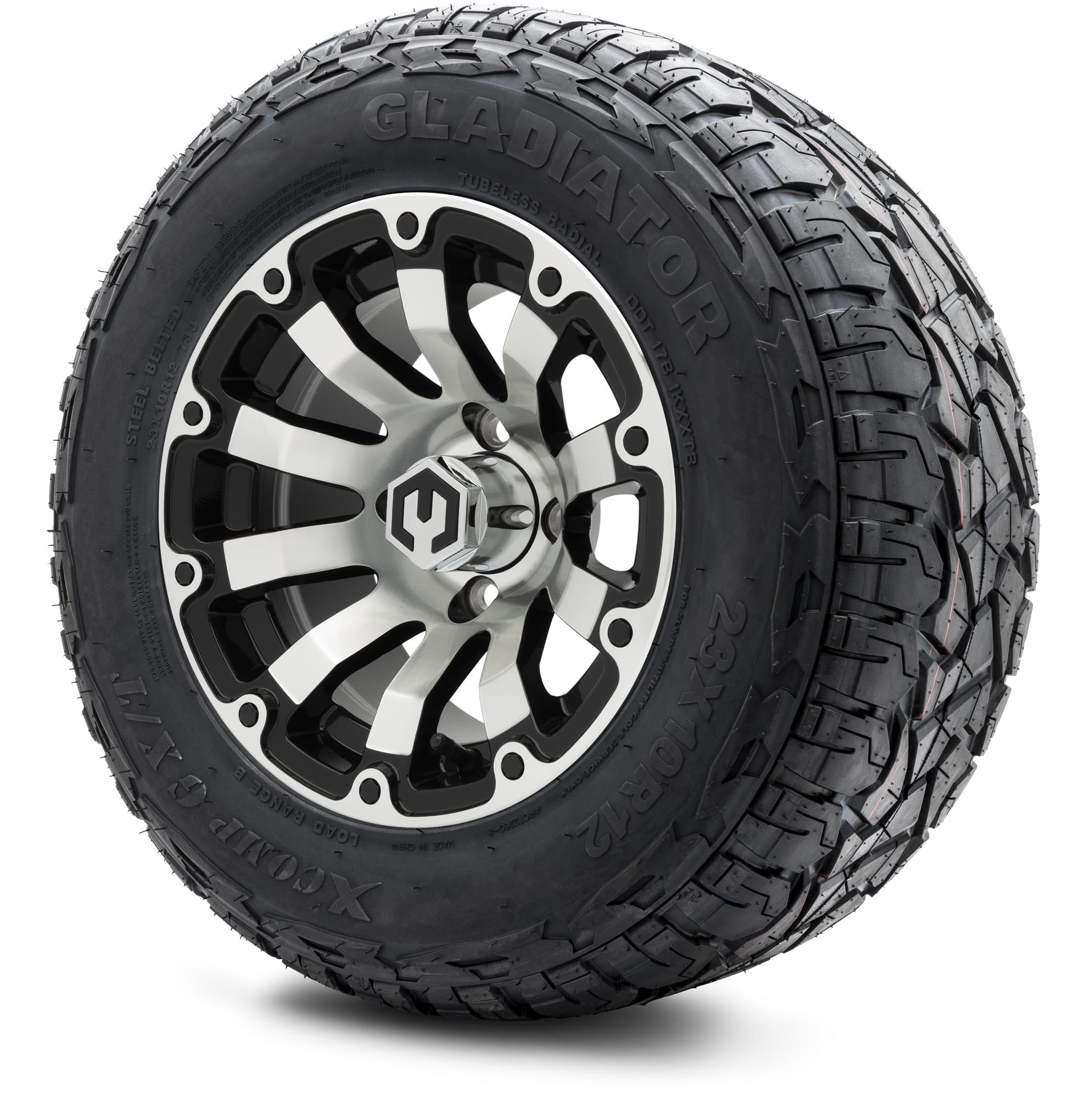 MODZ® 12" Bomber Machined Black - Lifted Tires and Wheels Combo
