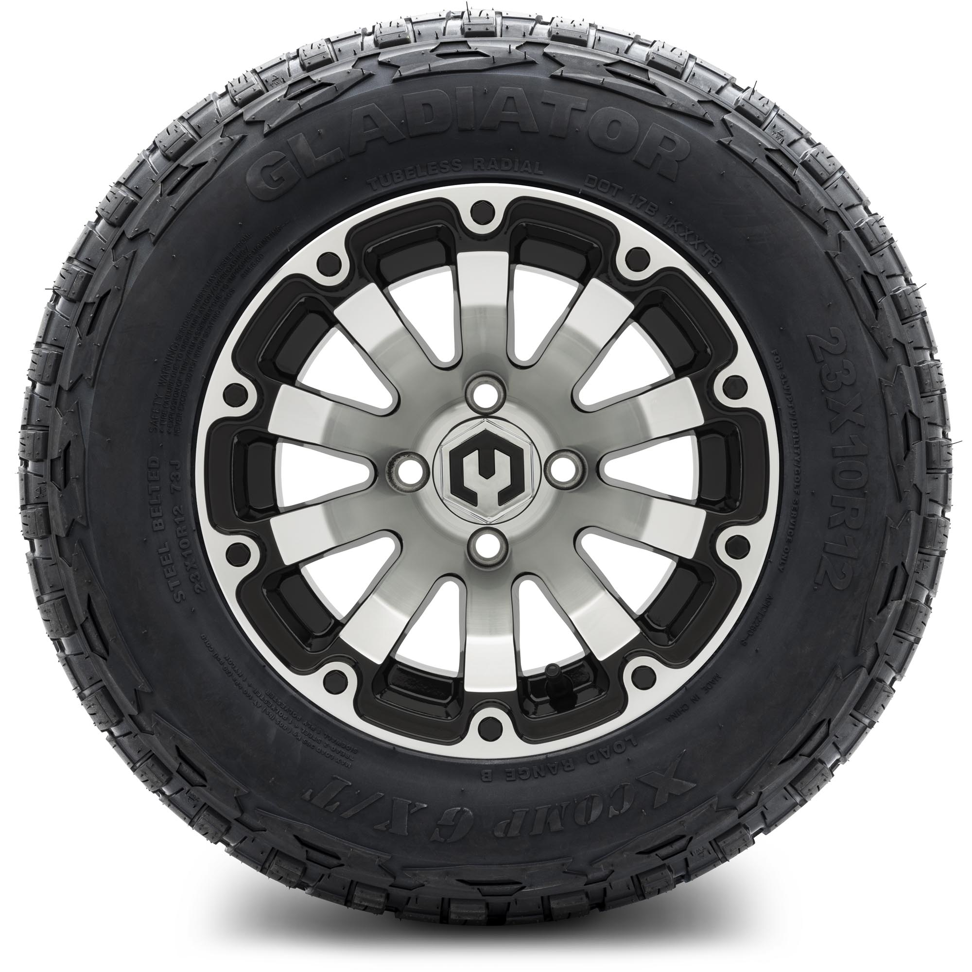 MODZ® 12" Bomber Machined Black - Lifted Tires and Wheels Combo