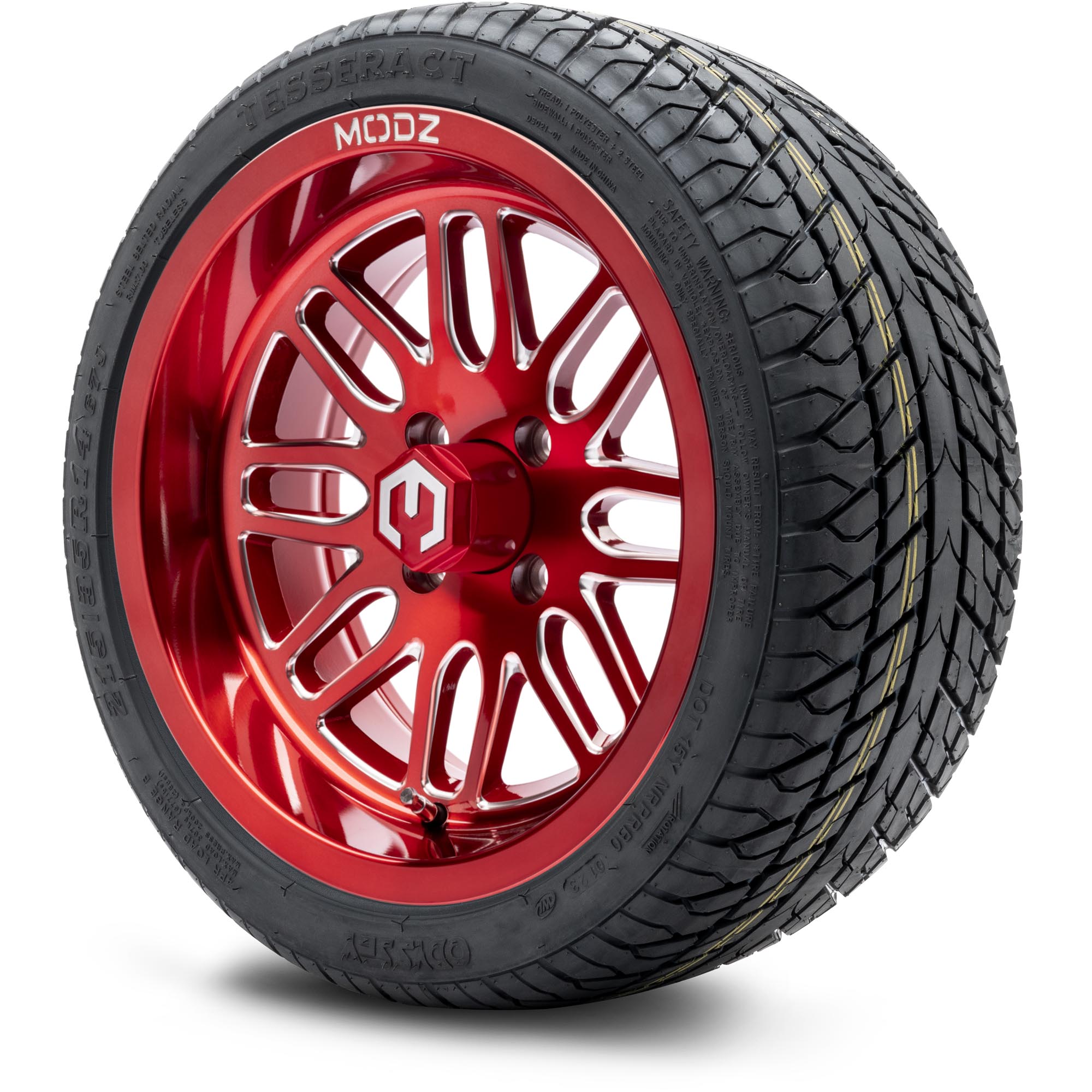 MODZ® 14" Mayhem Brushed Red with Ball Mill - LowPro Street Tire and ...