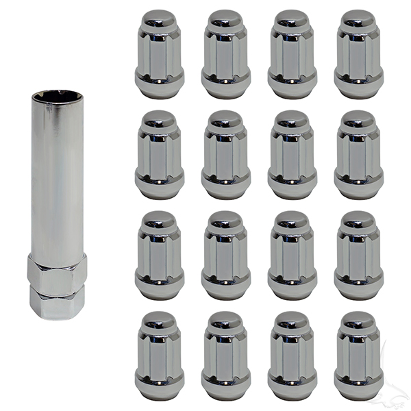 Golf Cart Chrome Lug Nut Set 16 With Hexagon Socket Key Standard golf-cart-chrome-lug-nut-set-16-with-hexagon-socket-key-standard