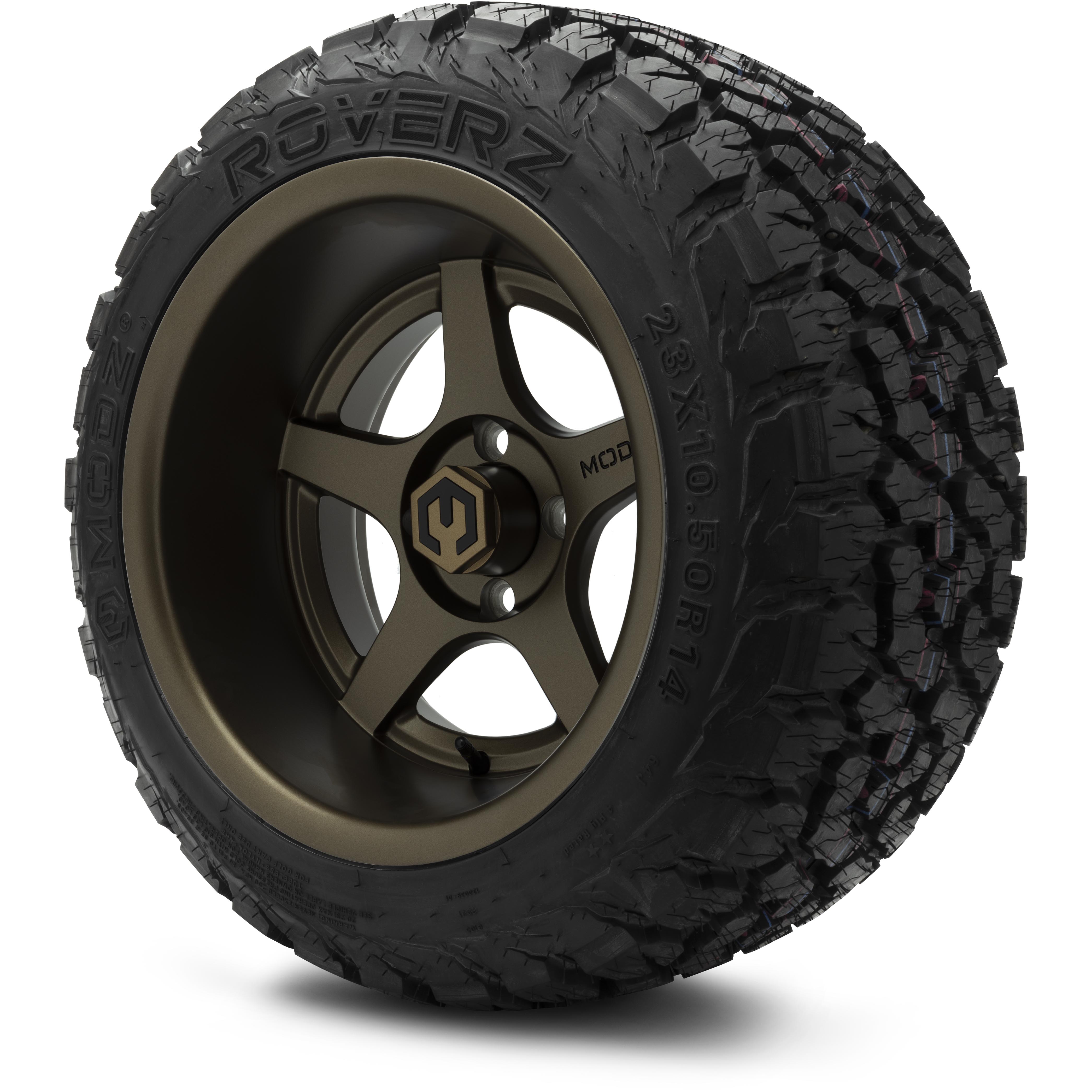 MODZ® 14x10" Maverick Matte Bronze - Lifted Tires and Wheels Combo