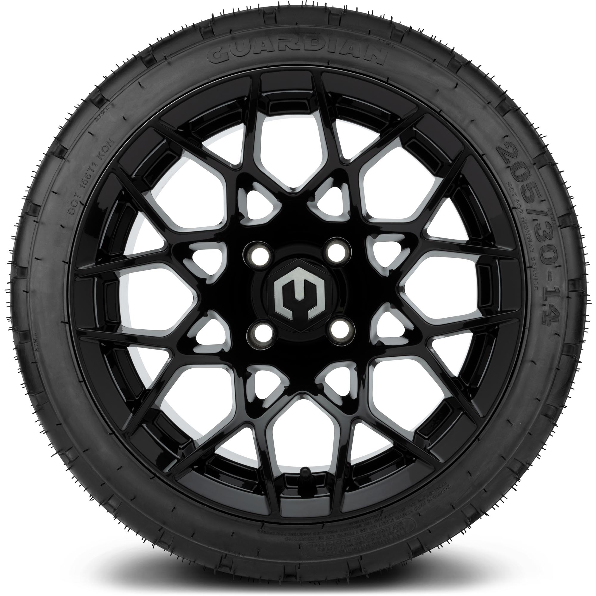 MODZ 14" Blitz Glossy Black - Low Profile Tires and Wheels Combo