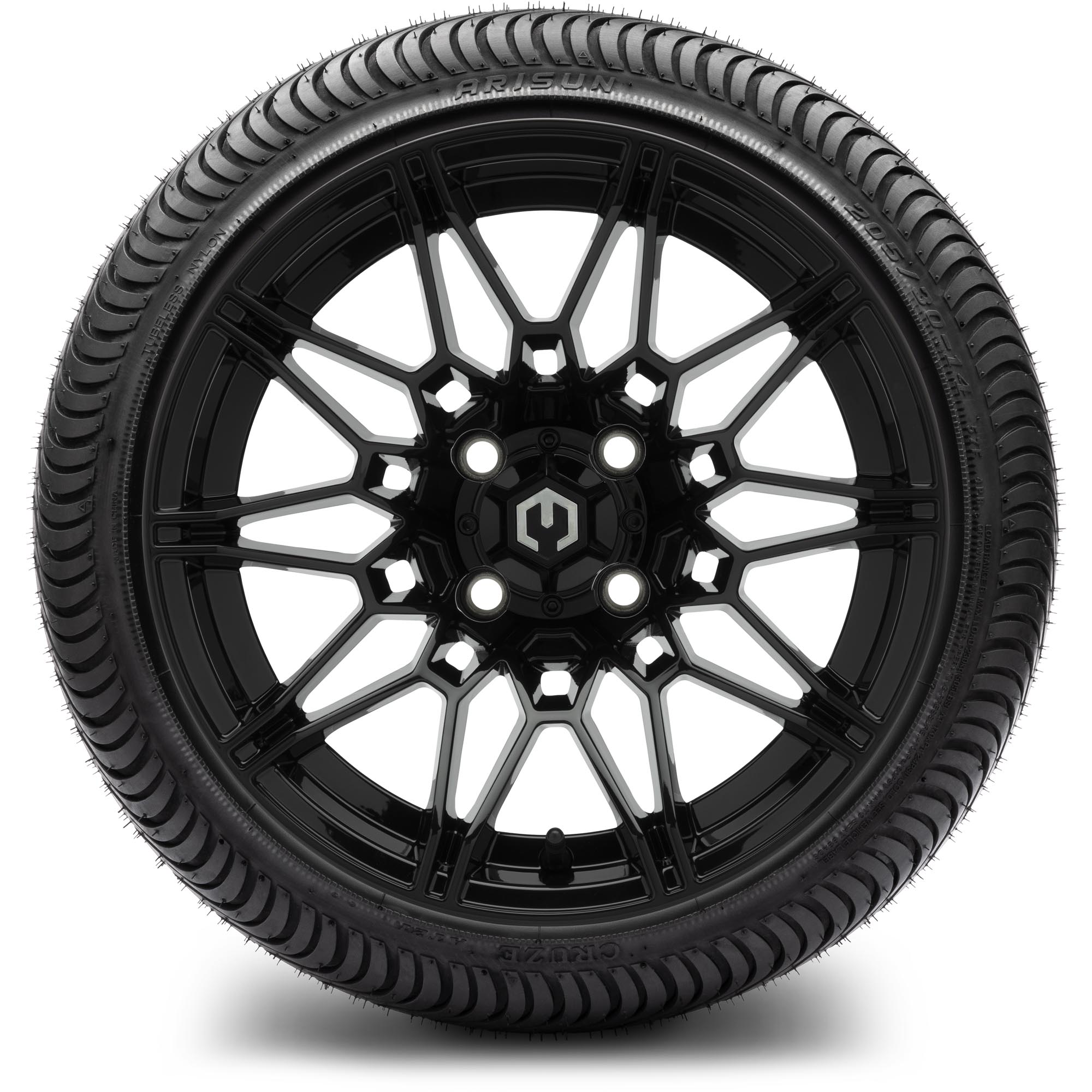 MODZ 14" Galaxy Glossy Black - Low Profile Tires and Wheels Combo