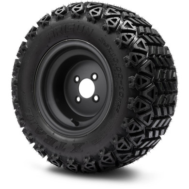 MODZ® 10" Flat Black Steel Wheels with Lifted Tires Combo