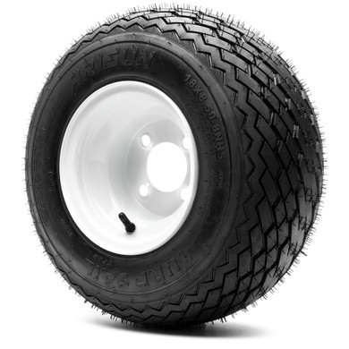 18x8.5-8 Steel Wheel Glossy White Golf Cart Wheel & Tire Combo