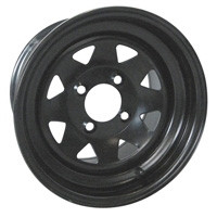 Black 8 Spoke Steel Golf Cart Wheel | Golf Cart King