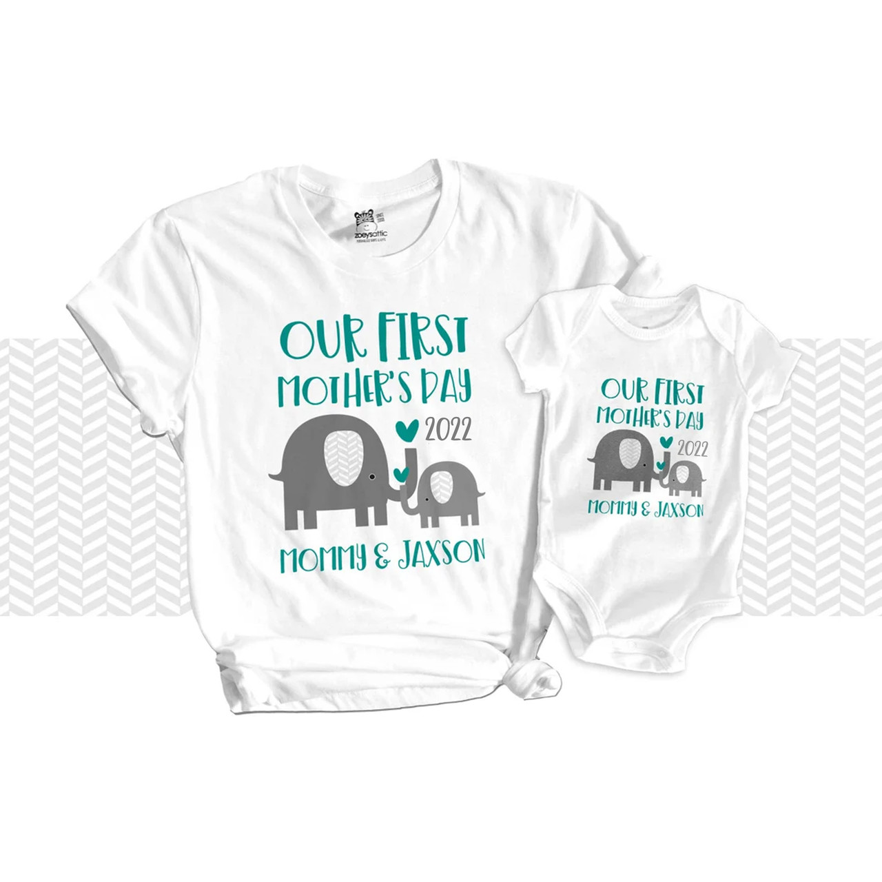 1st mothers day matching shirts, mom and baby mothers day shirt set