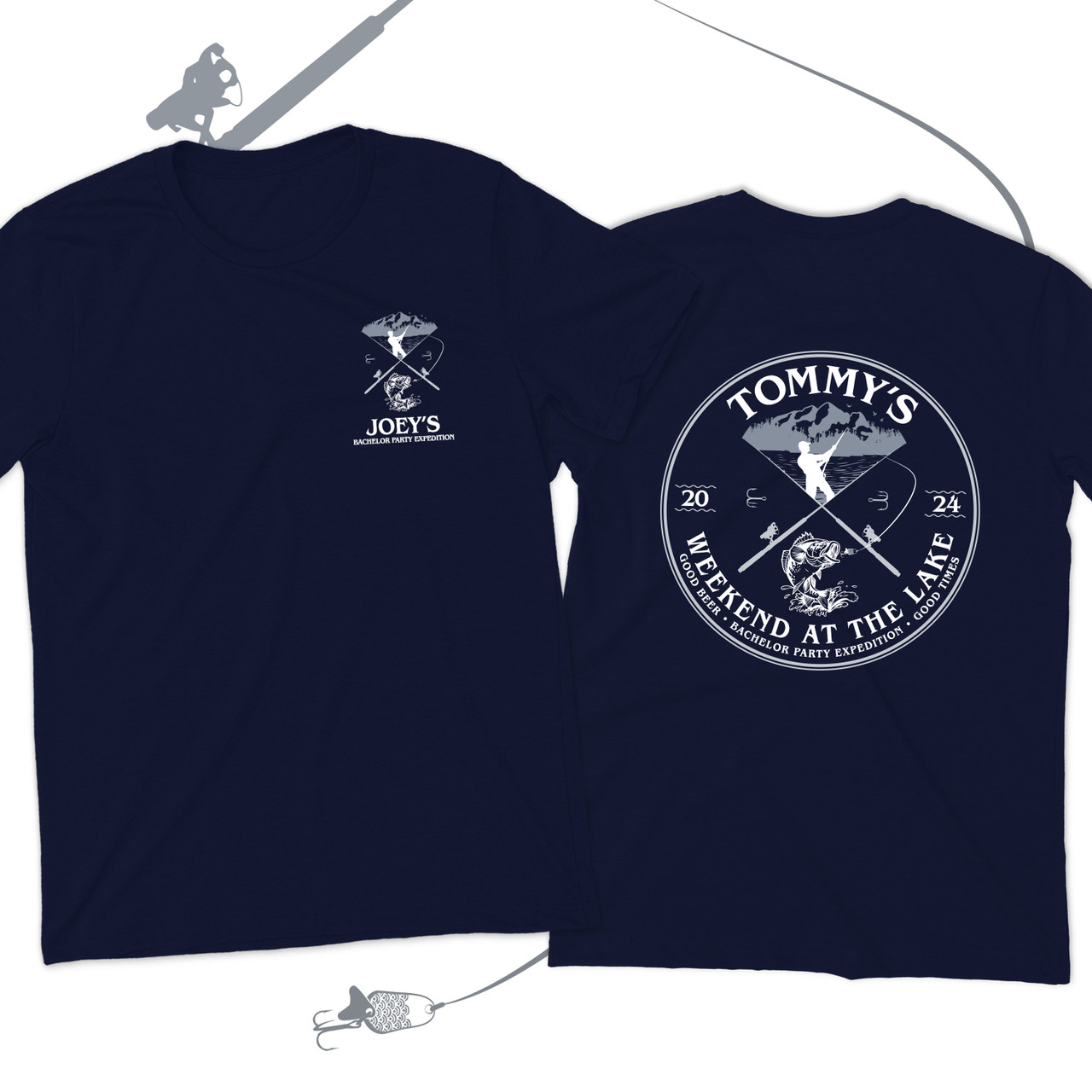 bachelor party shirt, fishing weekend at lake bachelor party dark tee ...
