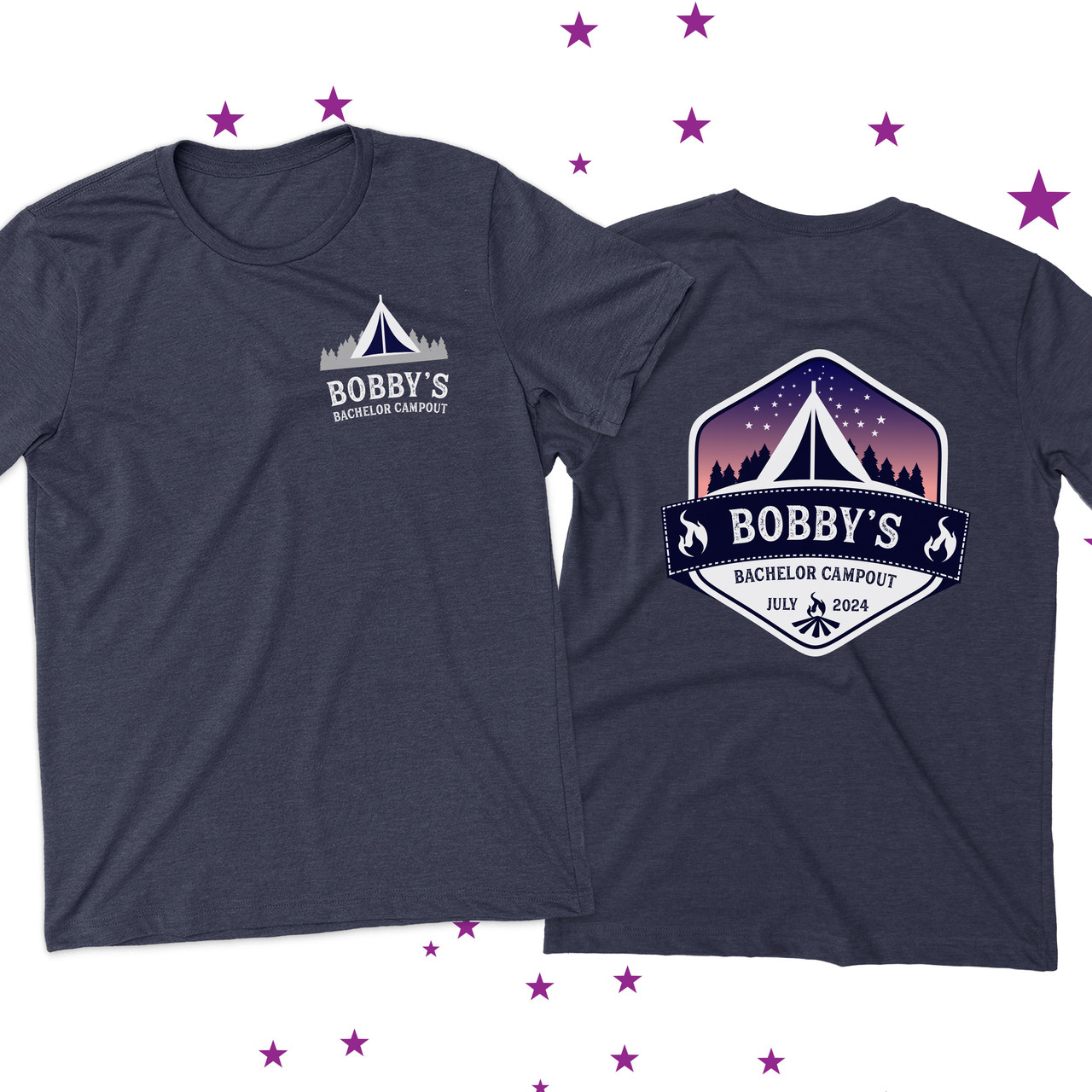 bachelor party shirt, campout camping weekend bachelor party tee front ...