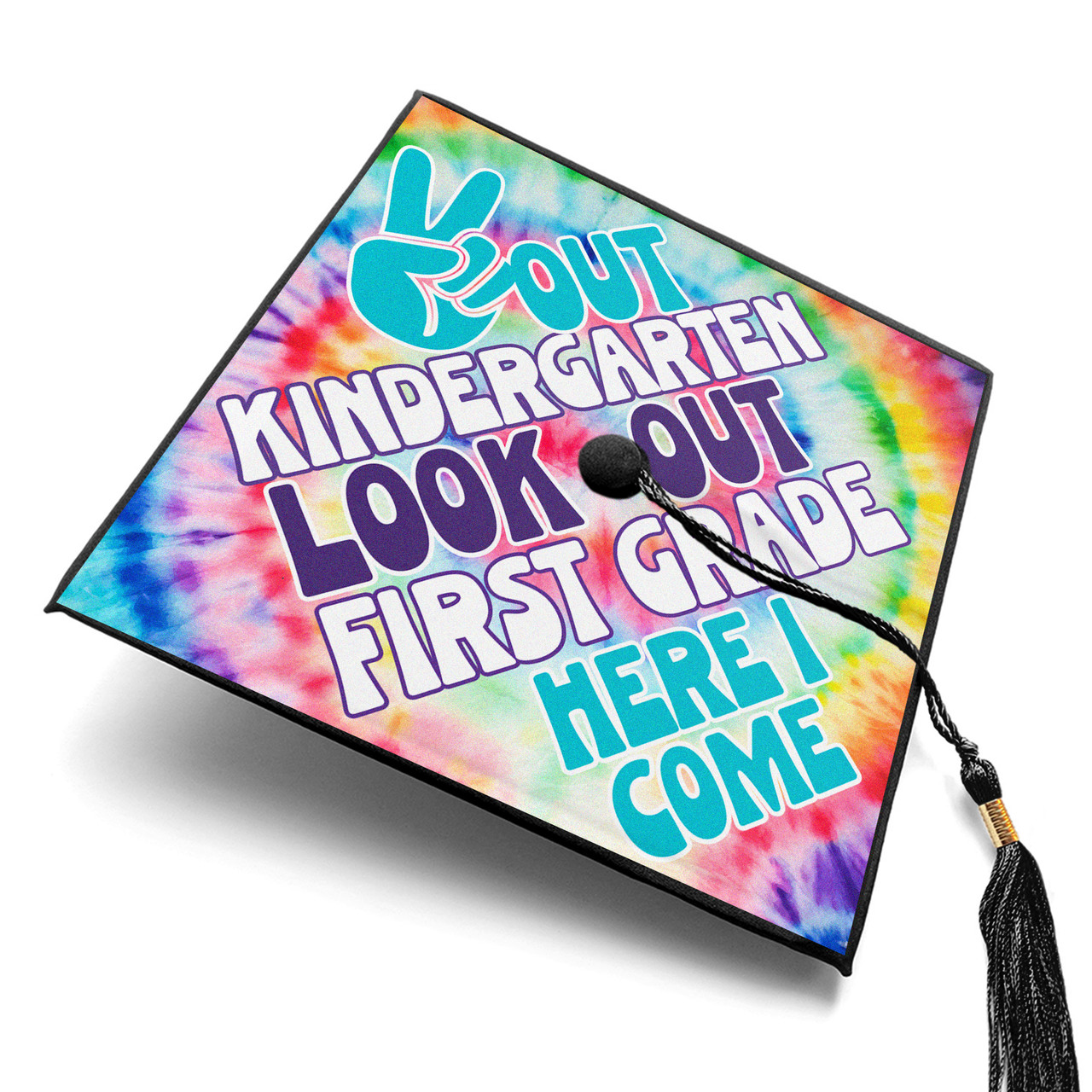youth graduation cap, custom kindergarten nailed it vinyl quote ...