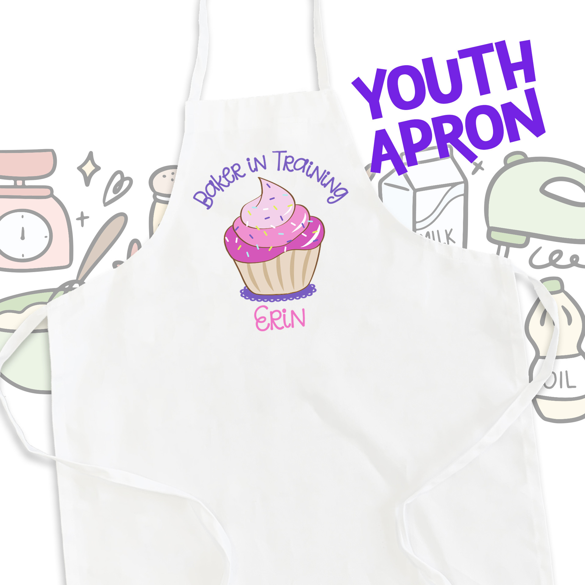 personalized apron, recipe keepsake custom adult bib apron