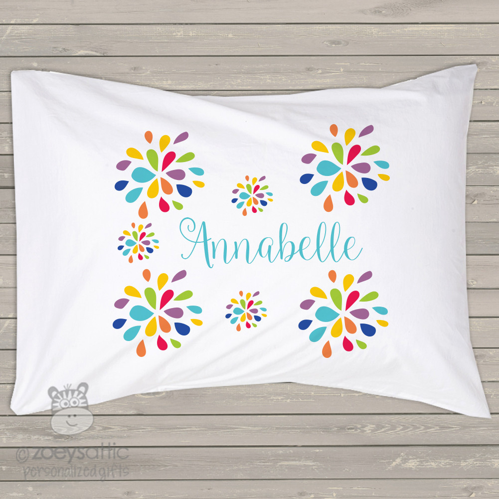 personalized kids pillowcase, butterfly flower girl standard pillow case