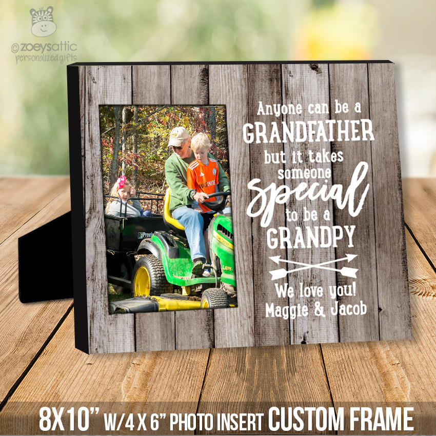 wood photo frame, grandpa fathers day gift