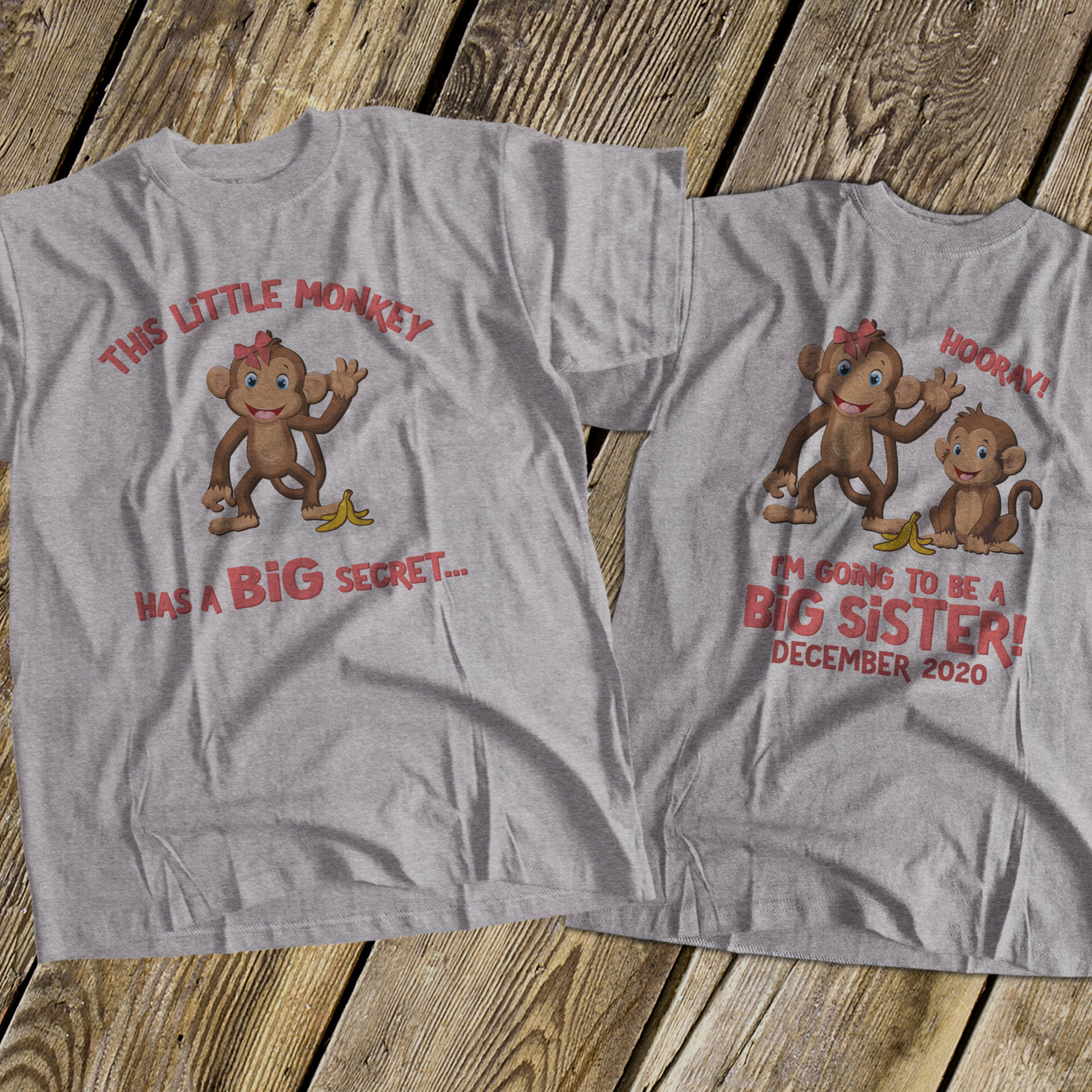 personalized kids shirt, whimsy bird big sister secret announcement tshirt