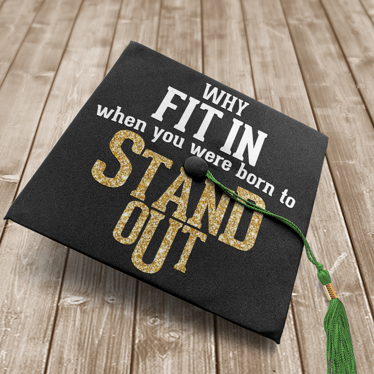 custom vinyl quote, graduation cap custom thanks mom and dad artwork