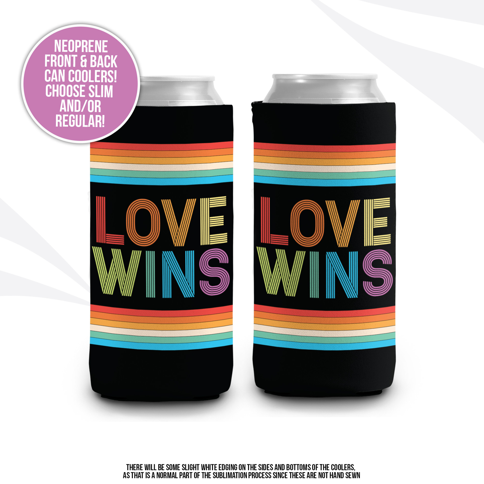 pride drinkware, rainbow skinny cooler love wins lgbtq stainless steel ...